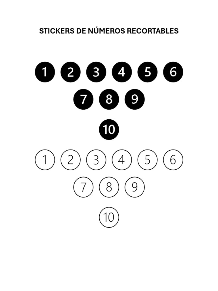 Stickers de Números Recortables - Copia | PDF