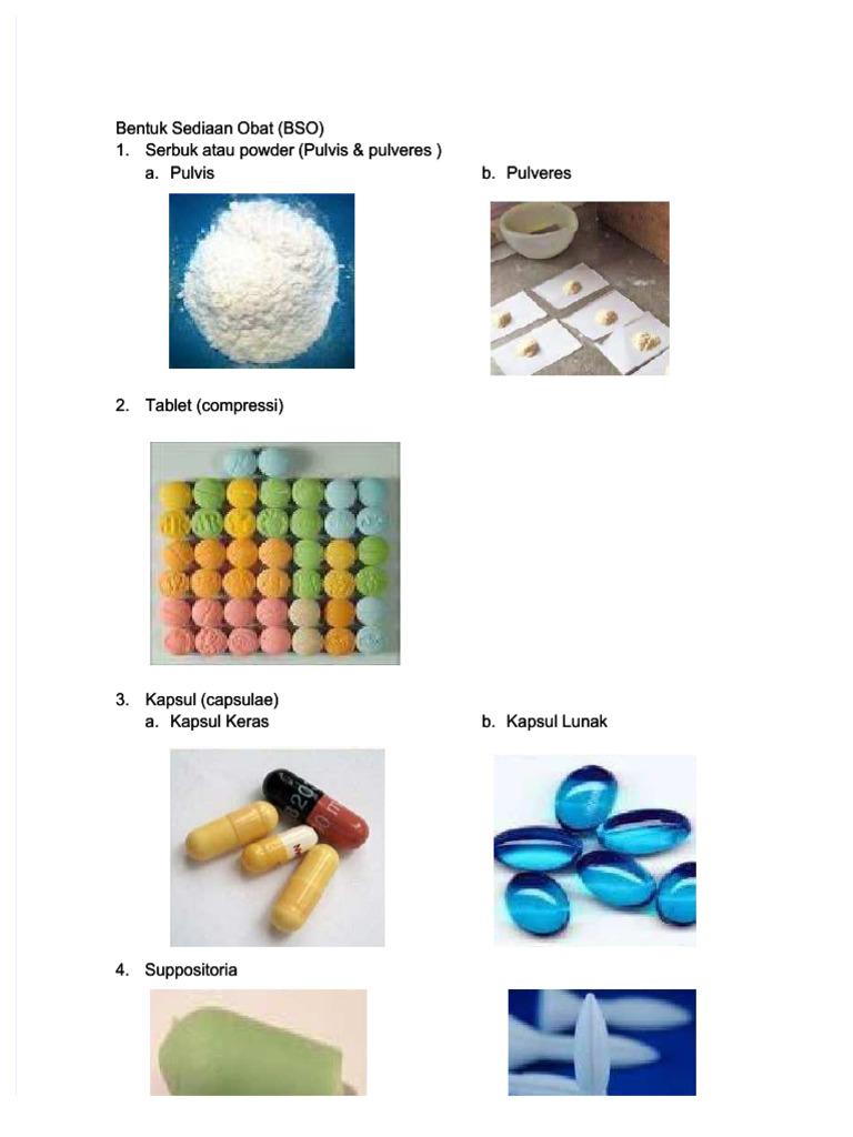 Jenis Bentuk Sediaan Obat (BSO) | PDF