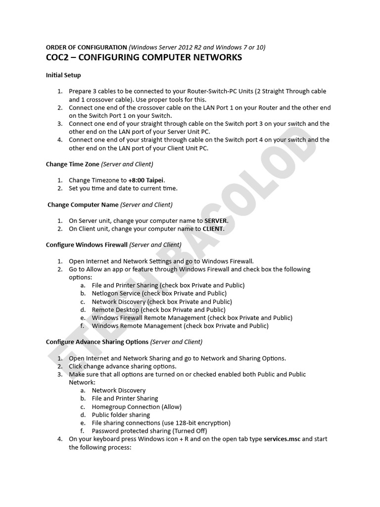 Order of Configuration (Coc2) | PDF | Ip Address | Computer Network