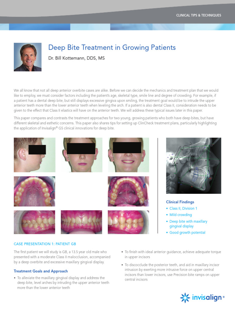 Invisalign G5 Deep Bite - Dr. Kottemann - Deep Bite Treatment in Growing Patients | PDF | Dental ...