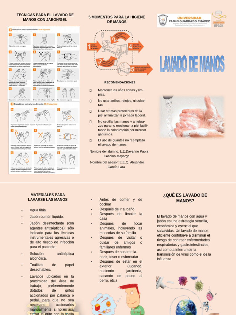 LAVADO DE MANO TRIPTICO | PDF | Lavado de manos | Medicina