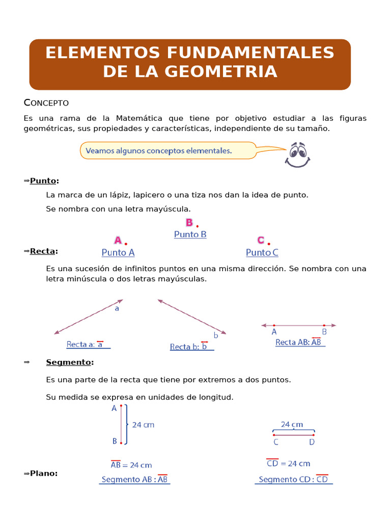 Dibujo de plano, recta y rayo | PDF | Geometría | Geometría Elemental