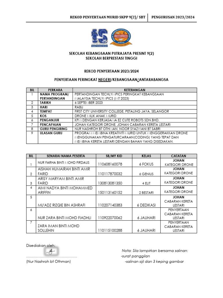 Laporan Robotik Techlympics 2023 | PDF