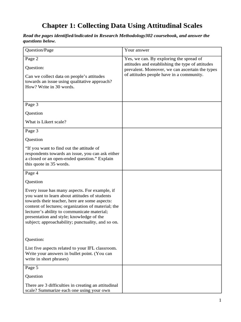 Ch 1 Collecting Data Using Attitudinal Scales | PDF