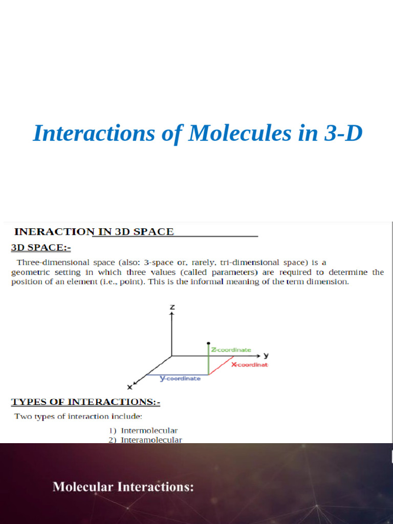 Interactions of Molecules in 3-D | PDF