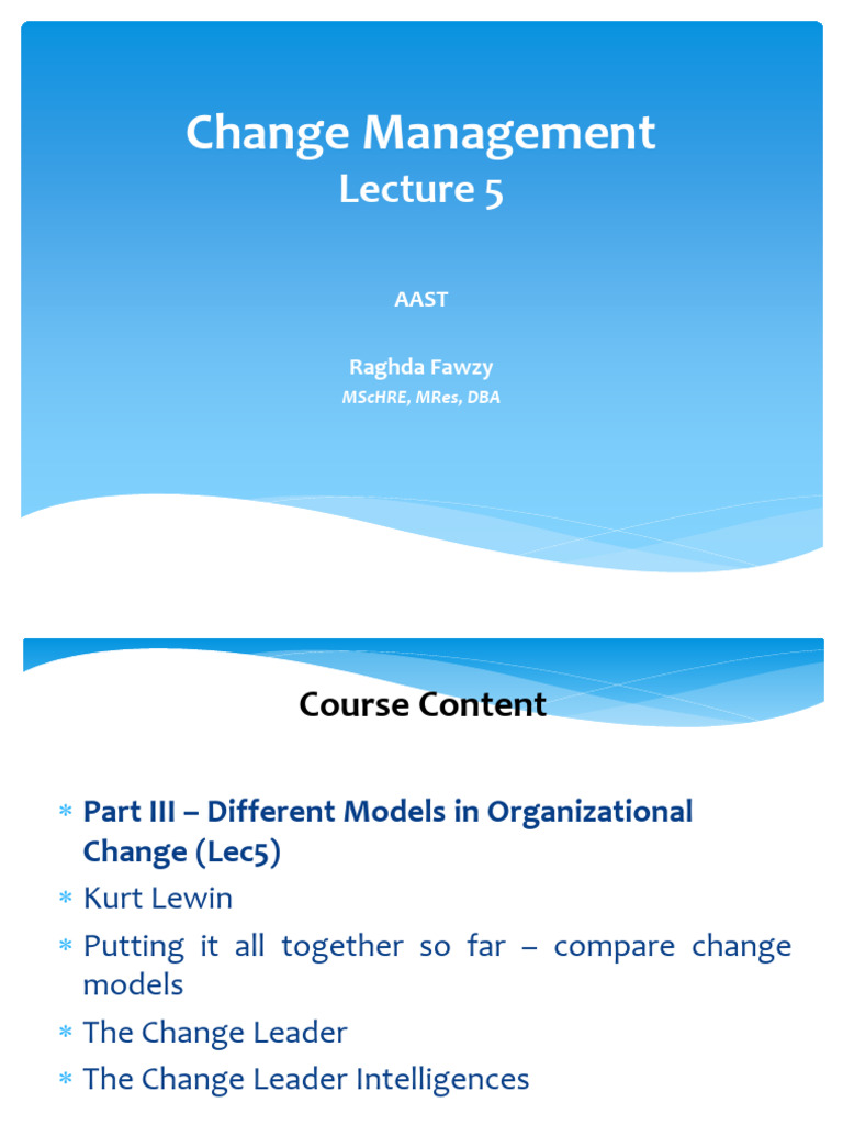 AAST Change Management - Lec5 (1) | PDF | Change Management | Pixar