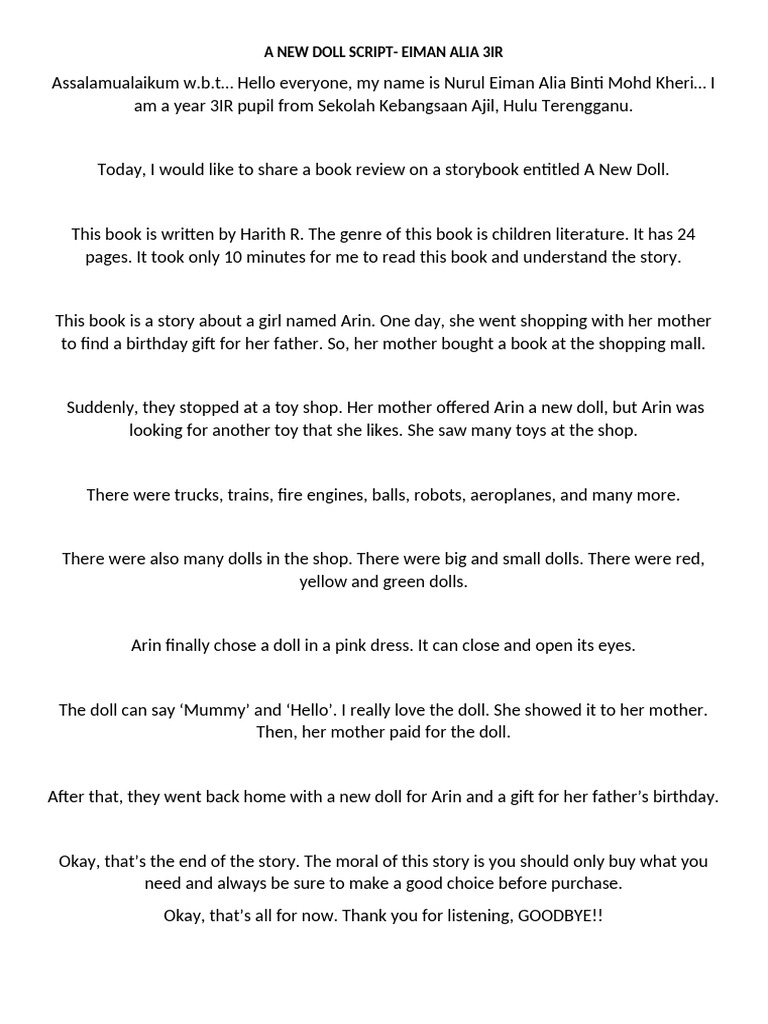 A New Doll Script | PDF