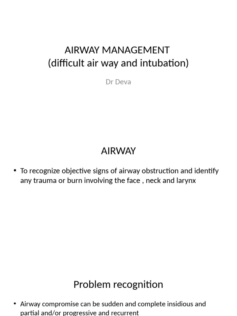 Airway Management | PDF | Medical Specialties | Clinical Medicine