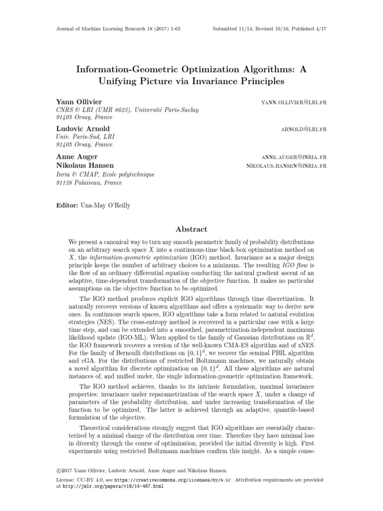 Information-Geometric Optimization Algorithms | PDF | Mathematical Optimization | Gradient