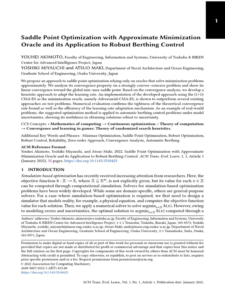 Robust Berthing Control | PDF | Mathematical Optimization | Convex Set
