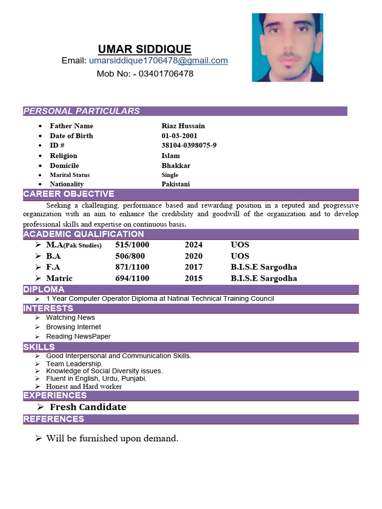 Umar CV. | PDF
