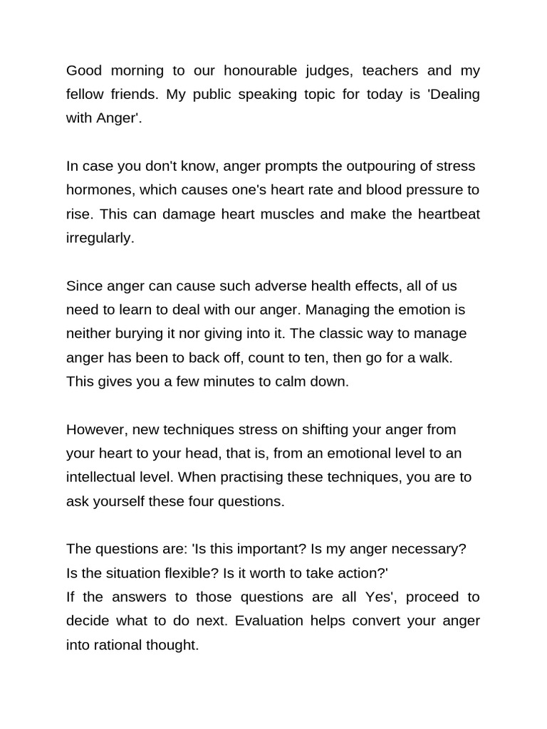 Effective Strategies for Managing Anger | PDF