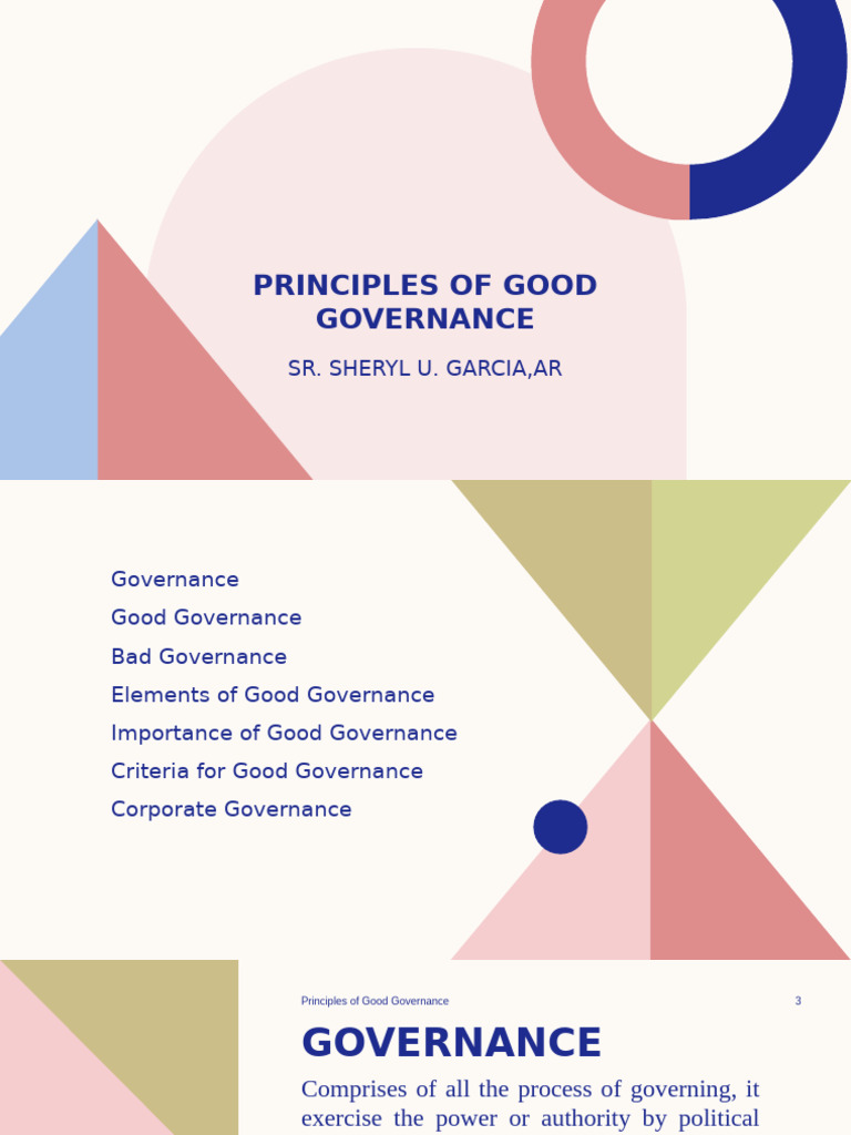 Principles of Good Governance | PDF | Governance | Corporate Governance