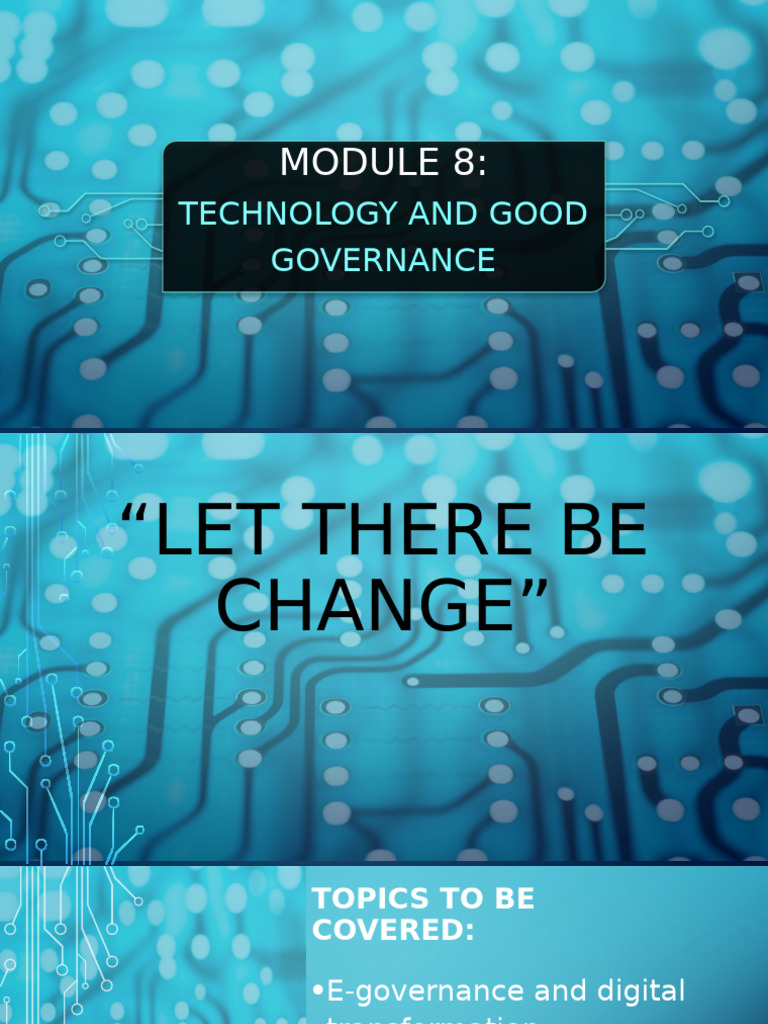 Module 8 Technology and Good Governance - Final | PDF | Computer Security | Security