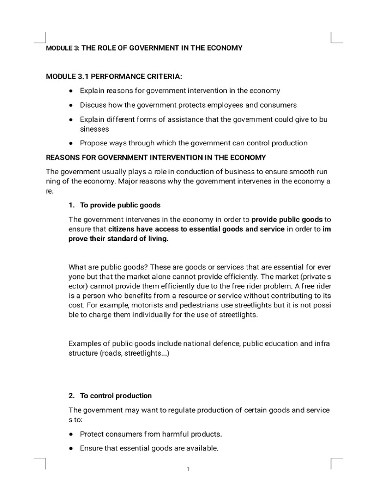 Government Intervention (Economics Bsse) | PDF