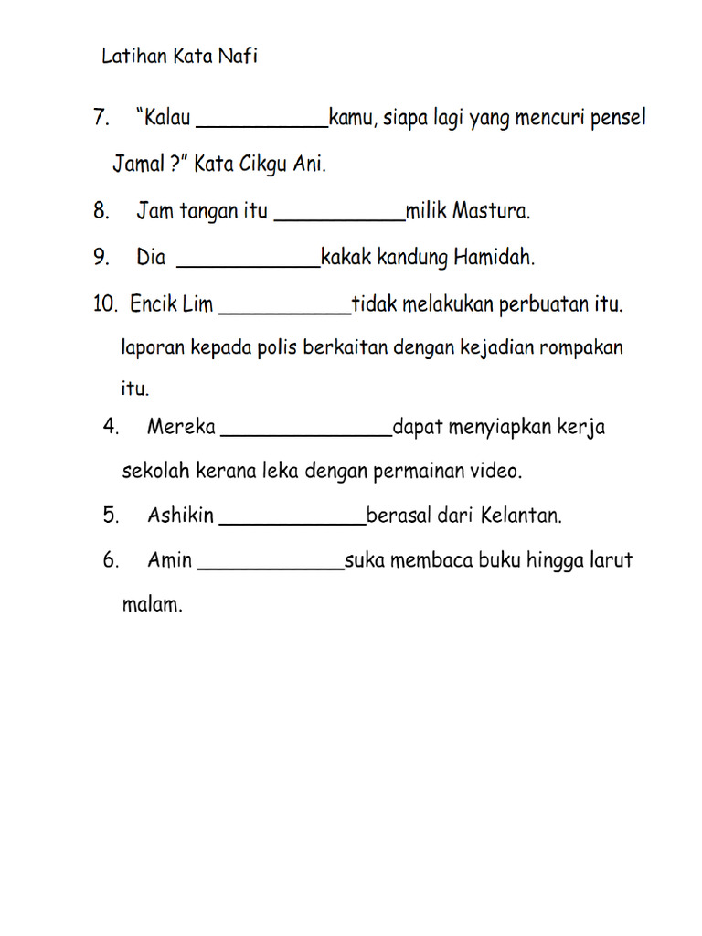 Kata Nafi | PDF