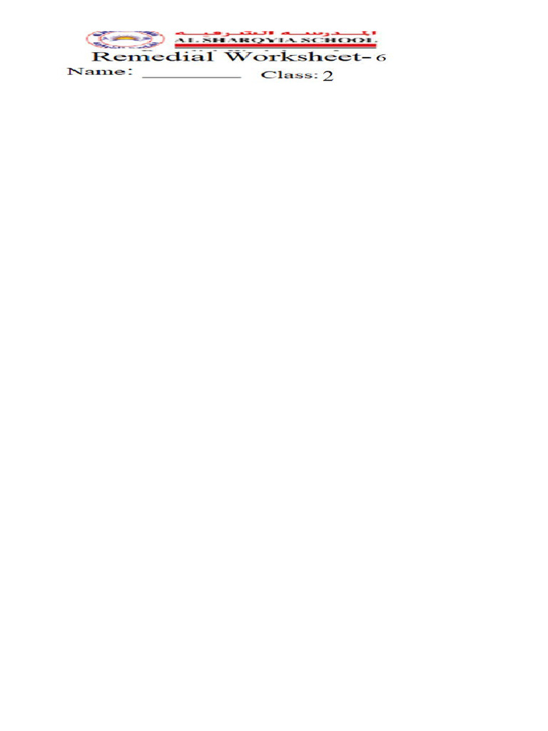 Remedial Worksheet 6 | PDF