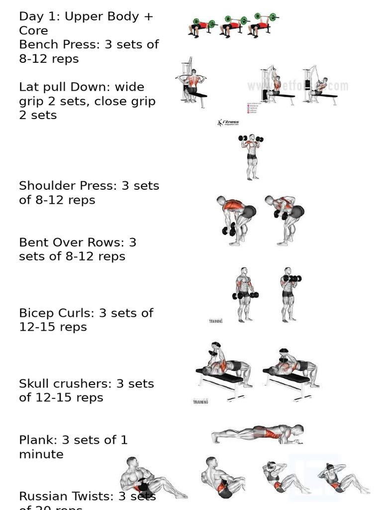 Weekly Workout Plan: Strength & Core | PDF