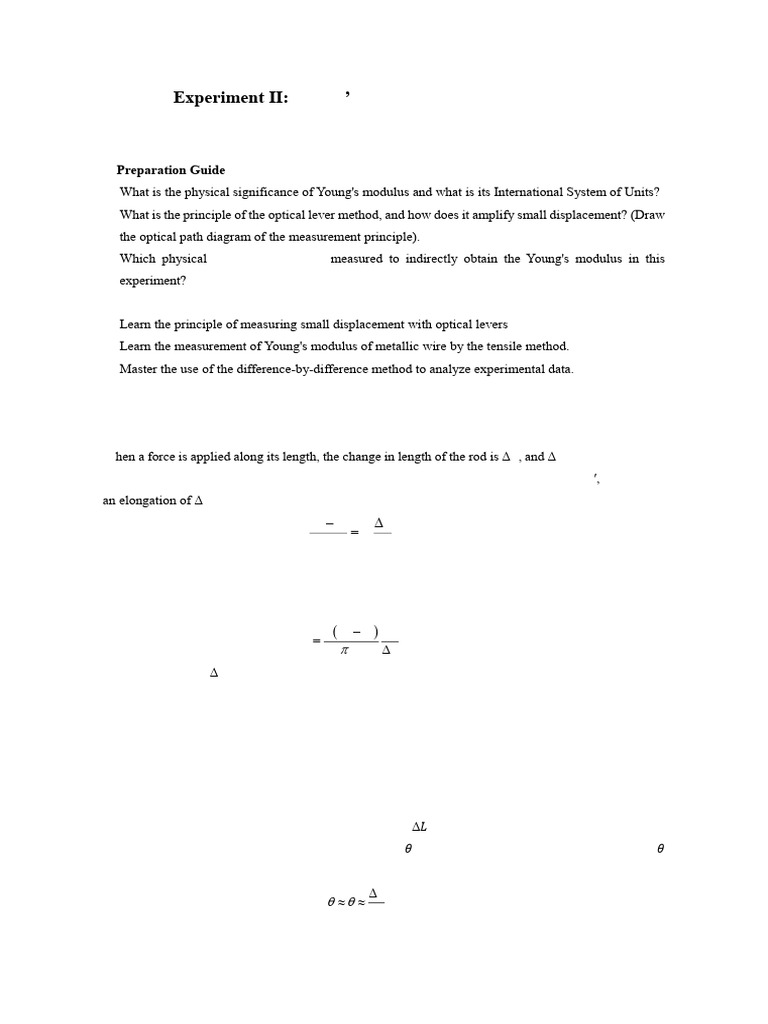 Instruction Book of University Physics Experiment B | PDF | Young's ...