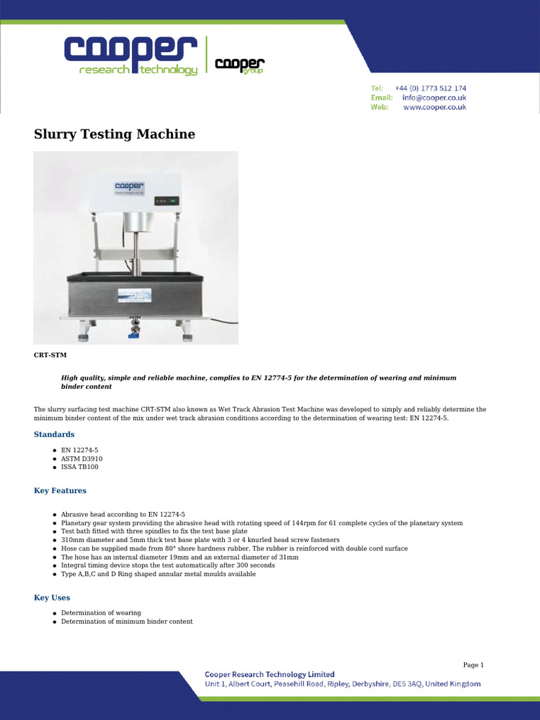 Slurry Testing Machine PDF | PDF | Wear | Mechanical Engineering