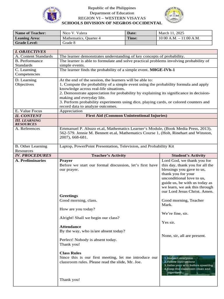 Demo Rnking Grade 9 JHS Health | PDF | First Aid