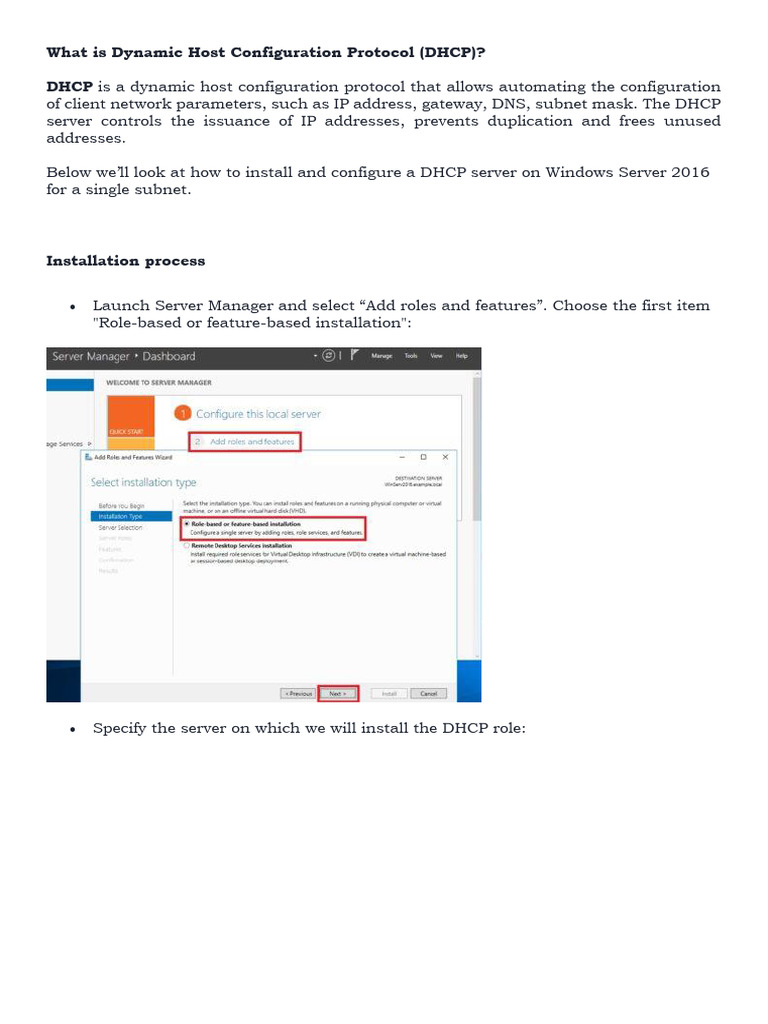 Install and Configure DHCP | PDF | Ip Address | Computer Science