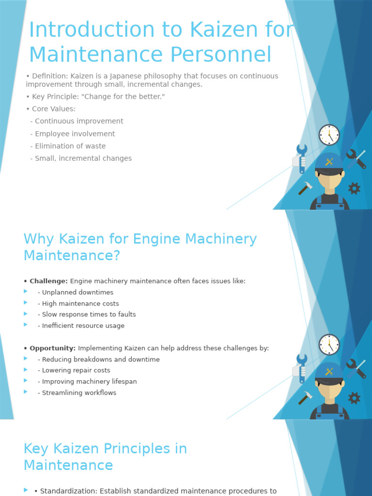 Kaizen for Engine Machinery Maintenance | PDF | Production And ...