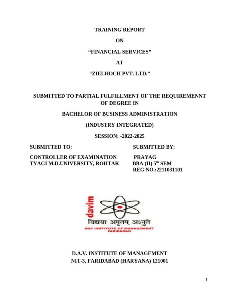 Prayag Tyagi New Training Report 2024 | PDF | Economic Growth ...