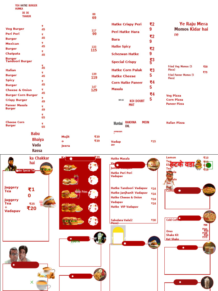 Hatke Vada New Menu Card Tea Add Eng | PDF | Cuisine | Foods