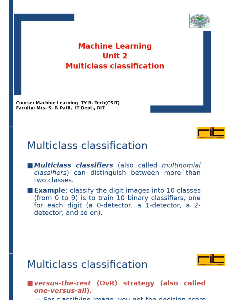 Unit2 - Types of Classifications | PDF | Statistical Classification ...