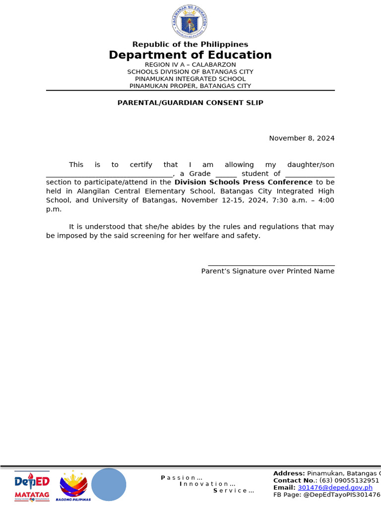 Parents-Consent DSPC | PDF