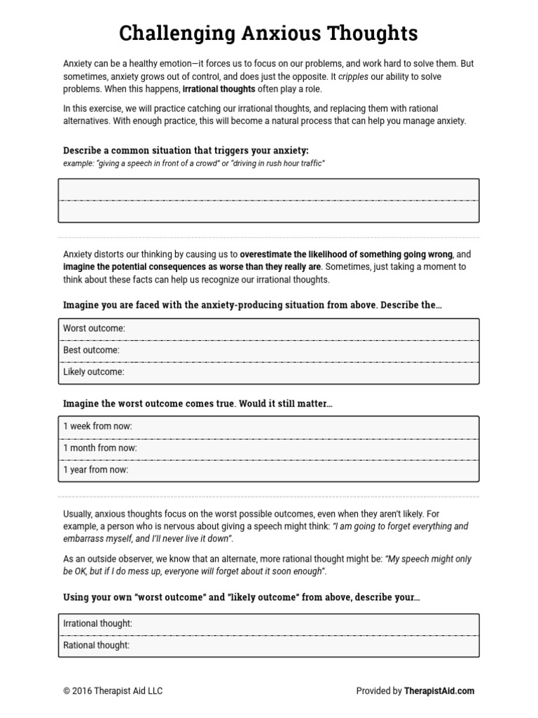 Managing Anxious Thoughts Effectively | PDF