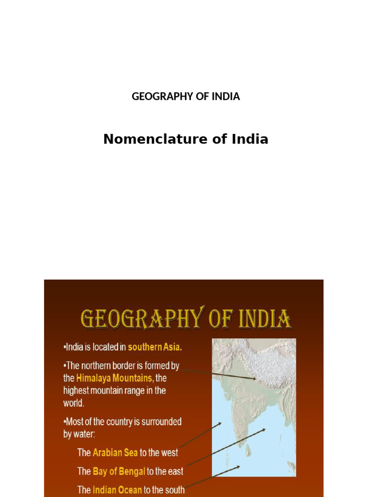 1geography of India NameclatureLecture1 | PDF | Asia