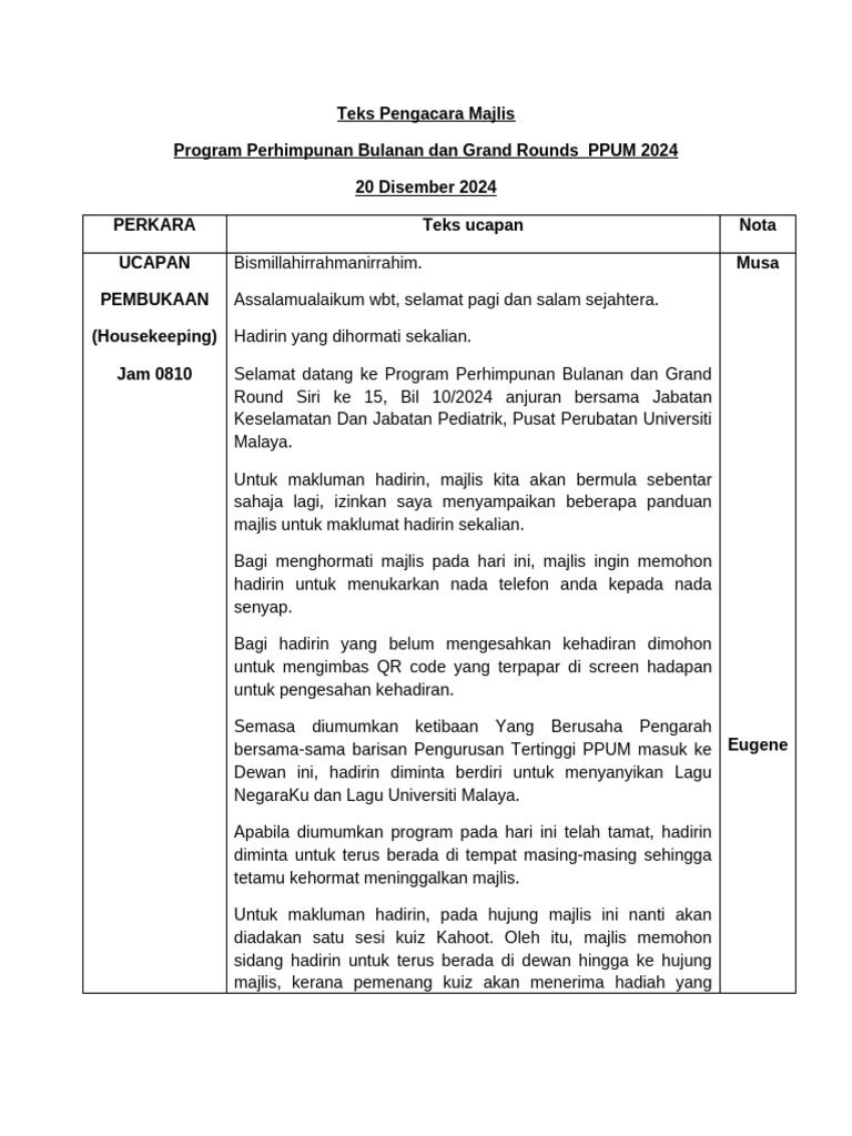 Teks Emcee Grand Rounds Dec 2024 (3)[1] | PDF