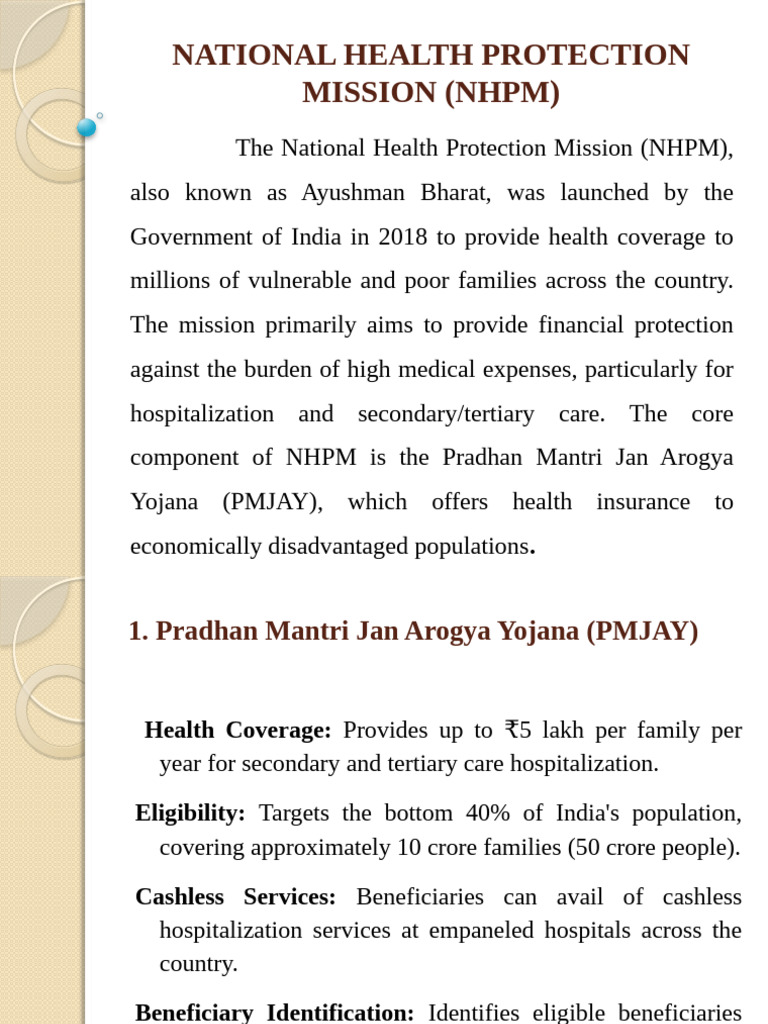 Overview of National Health Protection Mission | PDF | Psychotherapy ...