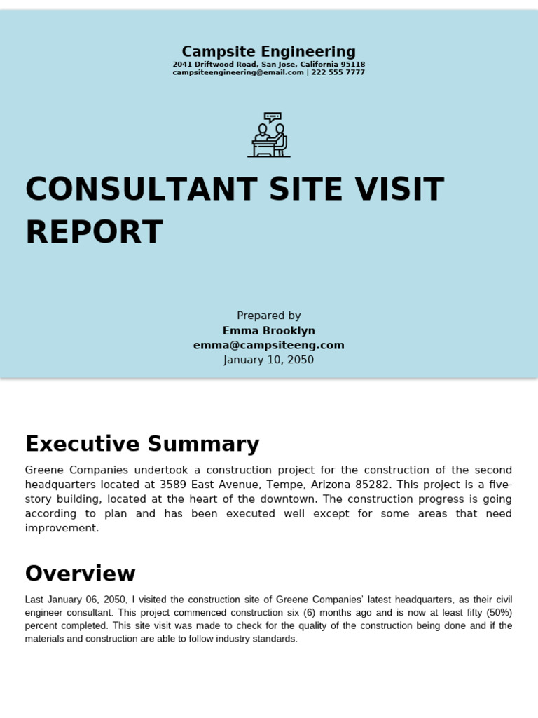 Construction Site Visit Report Summary | PDF