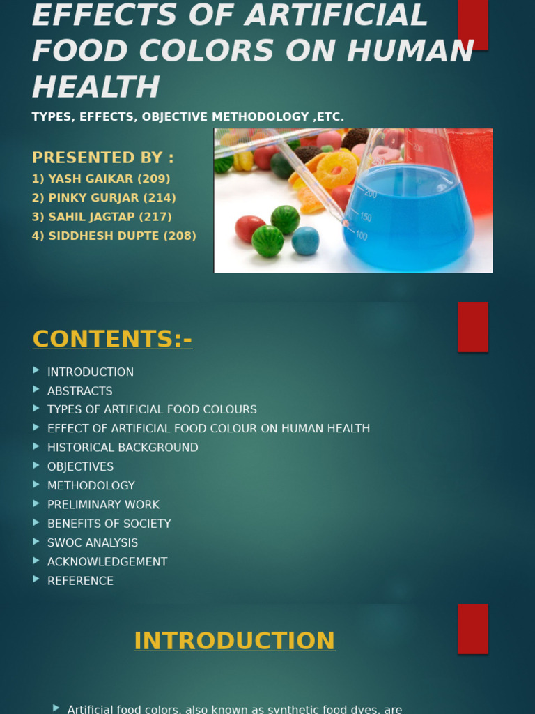 Health Risks of Artificial Food Colors | PDF