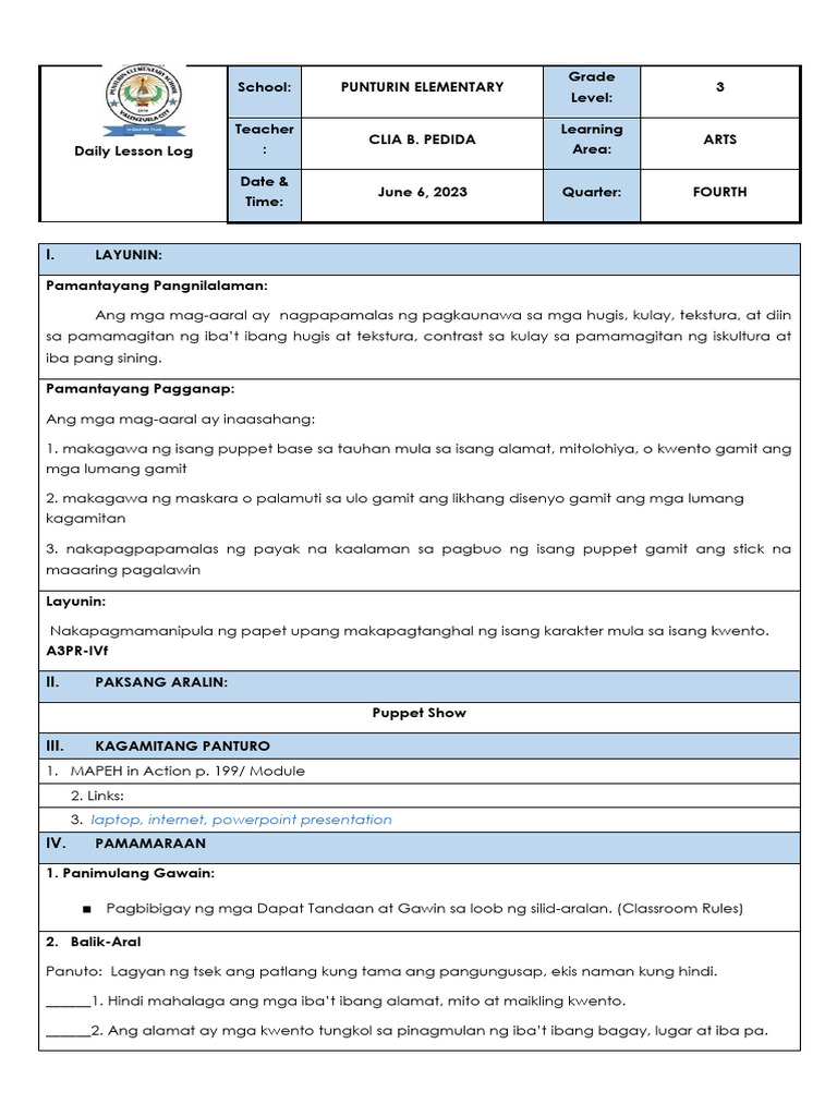 Q4-W6-D2 - PAgmamanipula NG Papet | PDF