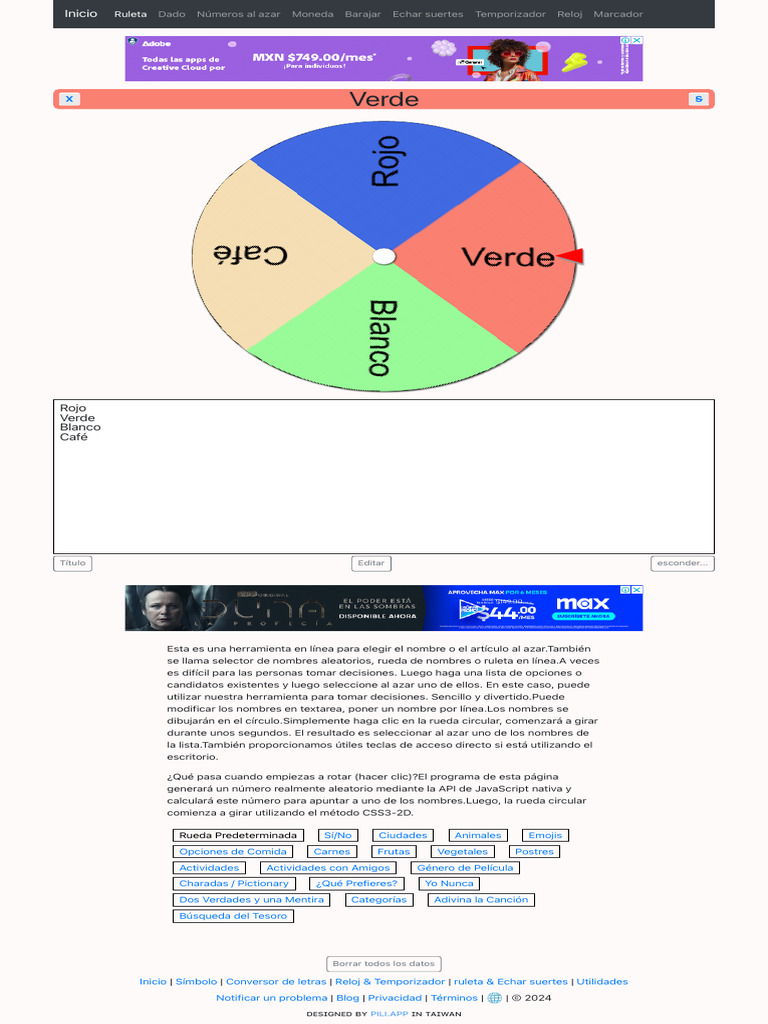La Ruleta Aleatoria 8 | PDF | Ruleta