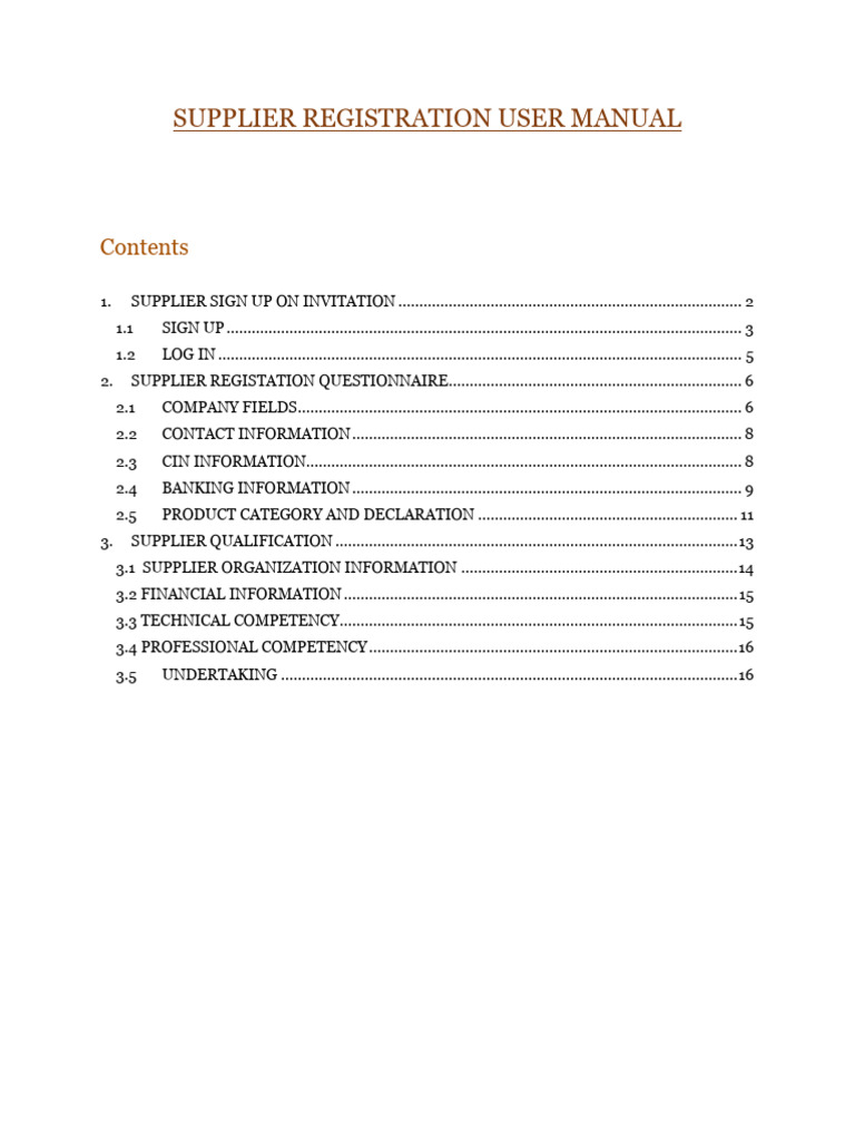 Supplier Registration User Manual | PDF | Login | User (Computing)