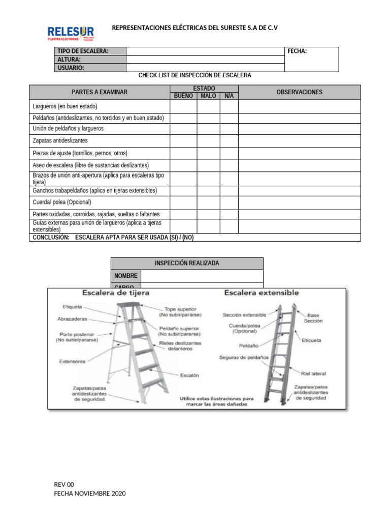 12 CHECK LIST DE ESCALERA | PDF