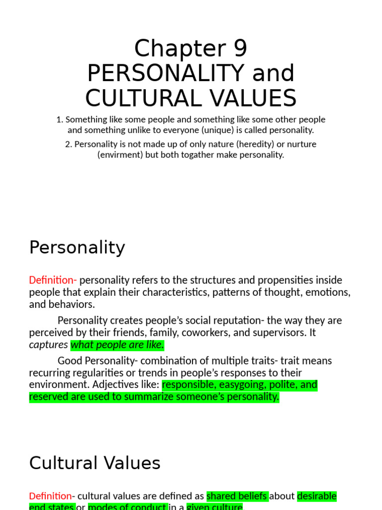 Chapter 9 Personality | PDF | Extraversion And Introversion | Personality Type