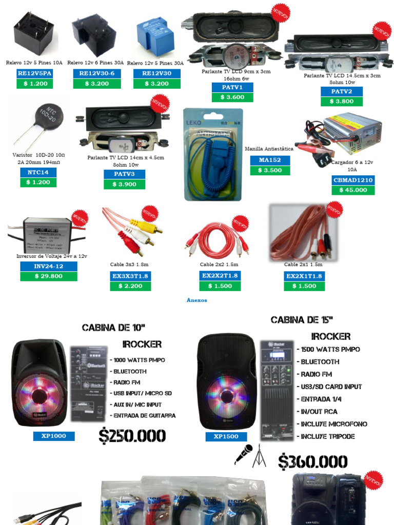 Parlante Irocker XP-1500 con Ecualizador | PDF | Micrófono | Grabación