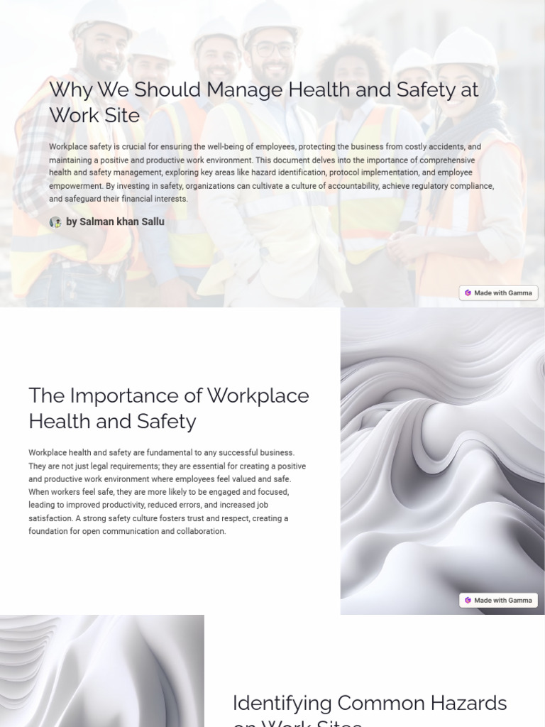 Importance of Workplace Safety Management | PDF | Personal Protective ...