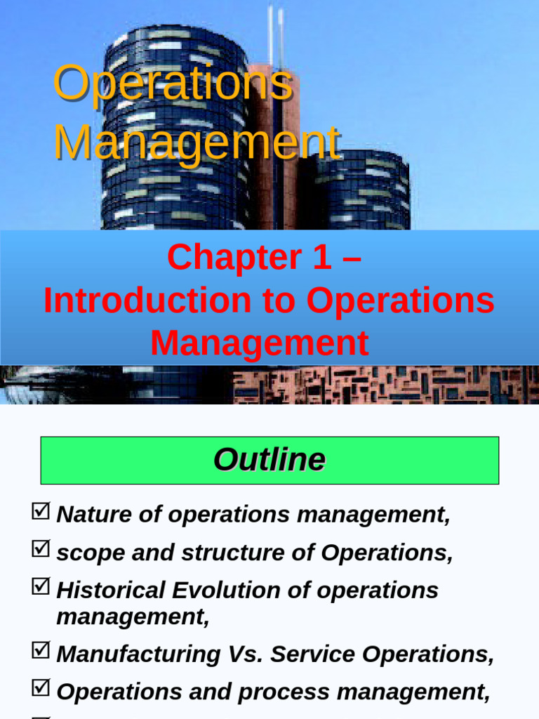 Chapter 1 Operation Management | PDF | Supply Chain | Goods