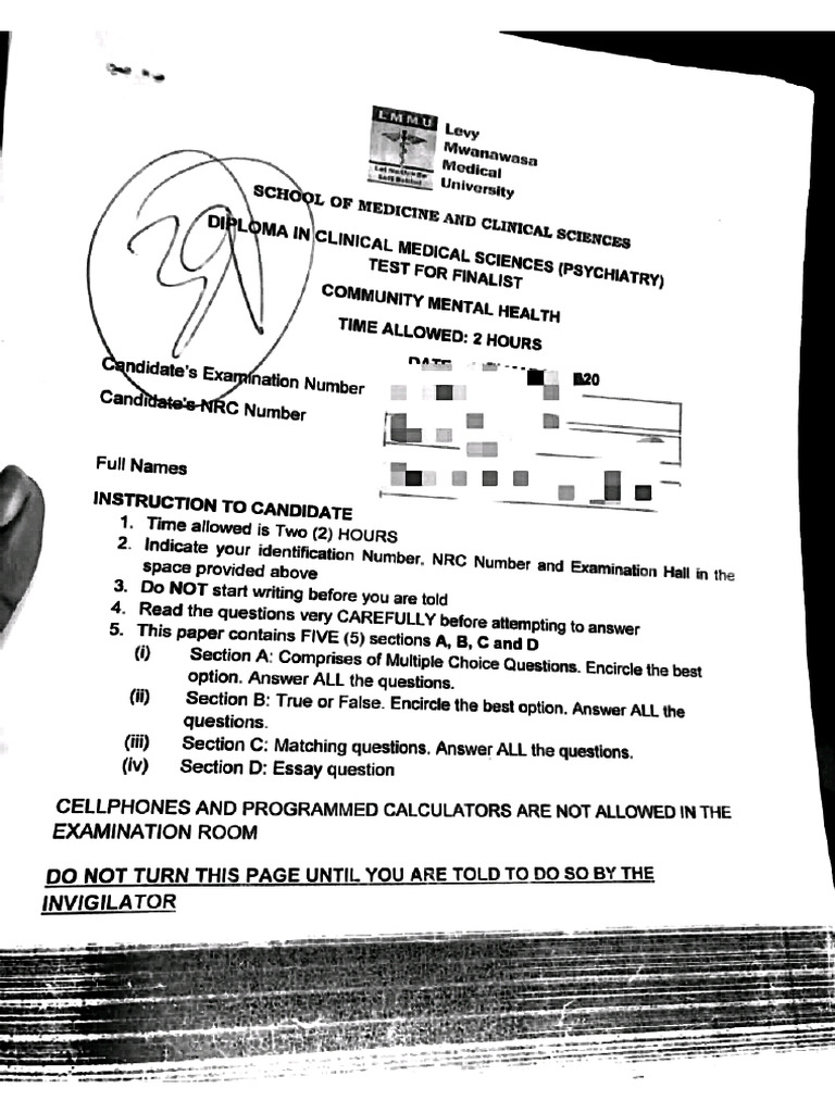 Community Mental Health (MZA) | PDF