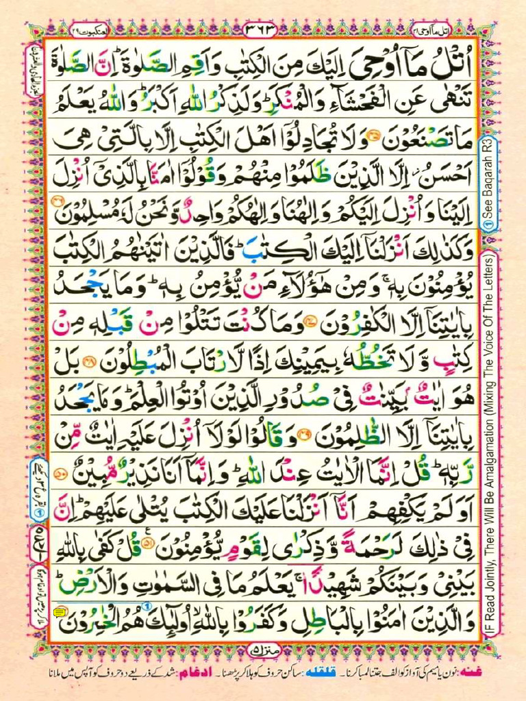 Colour Coded Quran Juz 21 | PDF