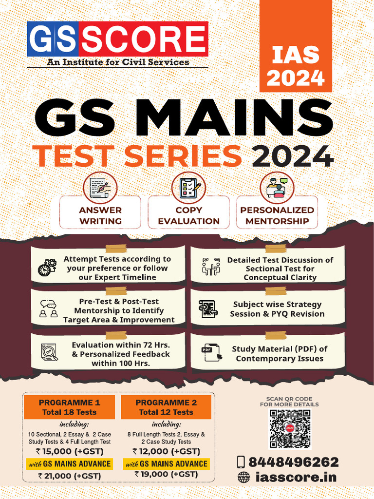 IAS Mains Test Series 2024 Overview | PDF | Governance | Transparency ...