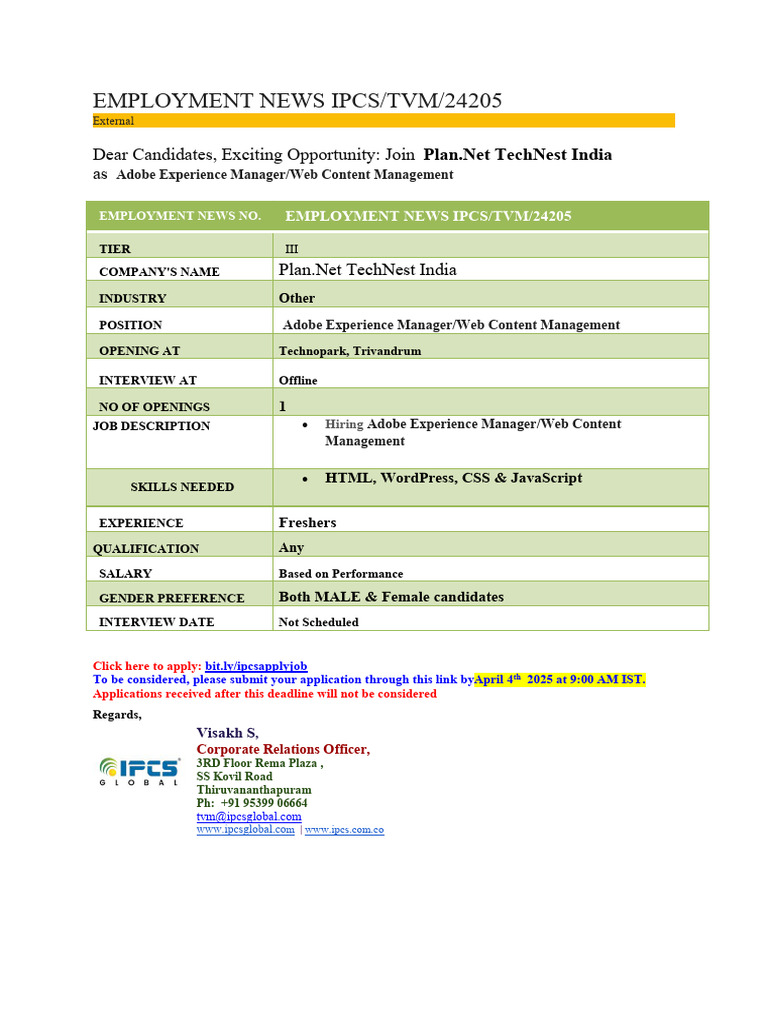 TechNest India IT Trivandrum 24205 | PDF