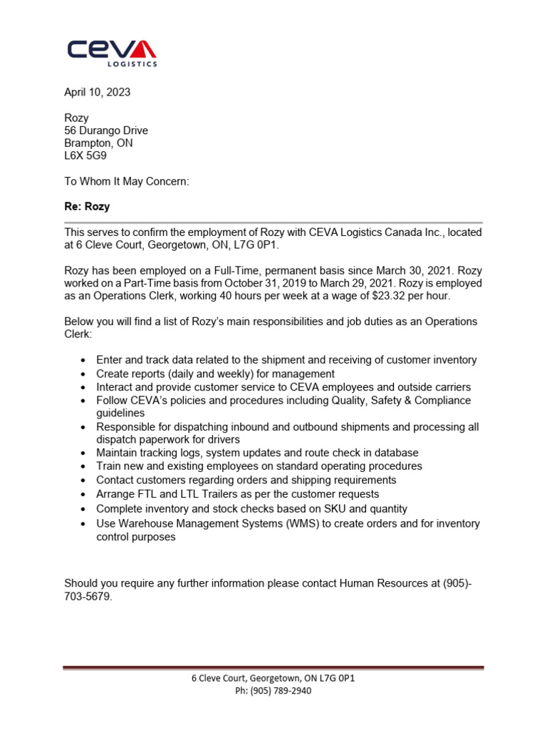 Job Letter | PDF